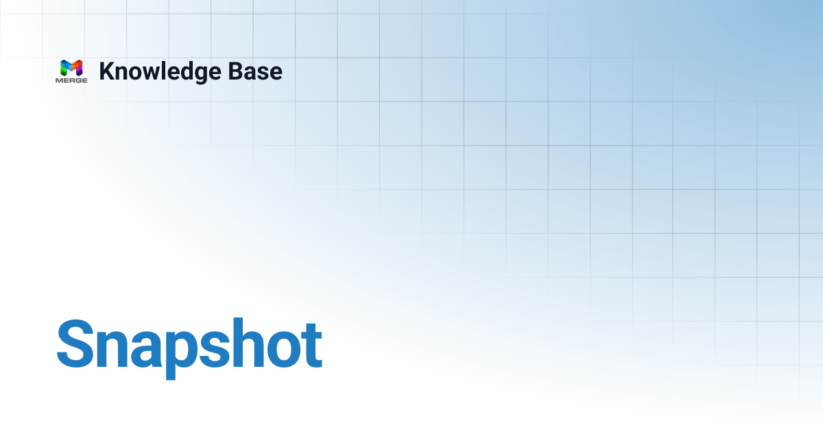 Snapshot | Knowledge Base